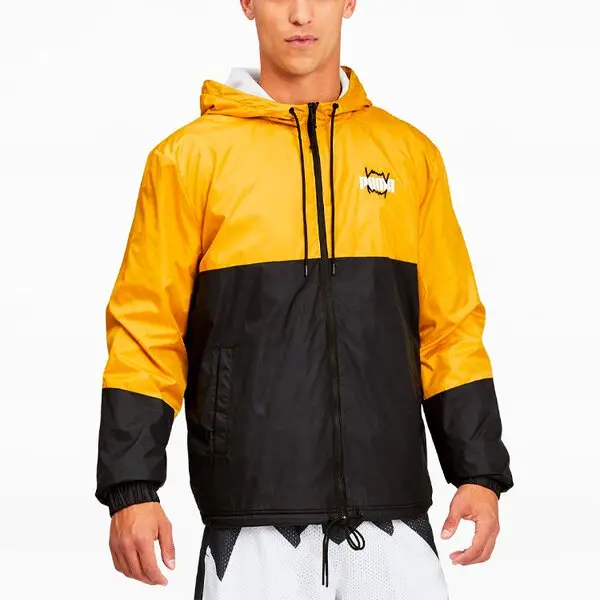 PUMA Mvp Windbreaker Drawstring Hooded Woven Jacket - Yellow
