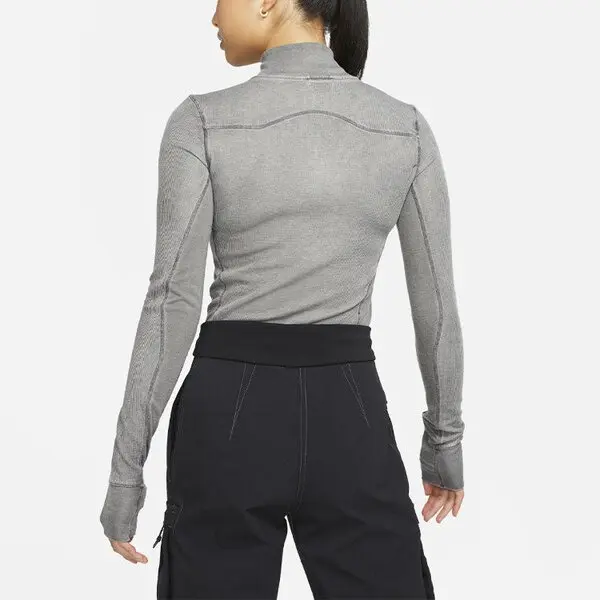 Nike Steeple Rock Half Zipper Slim Fit Long Sleeve T-shirt - Grey