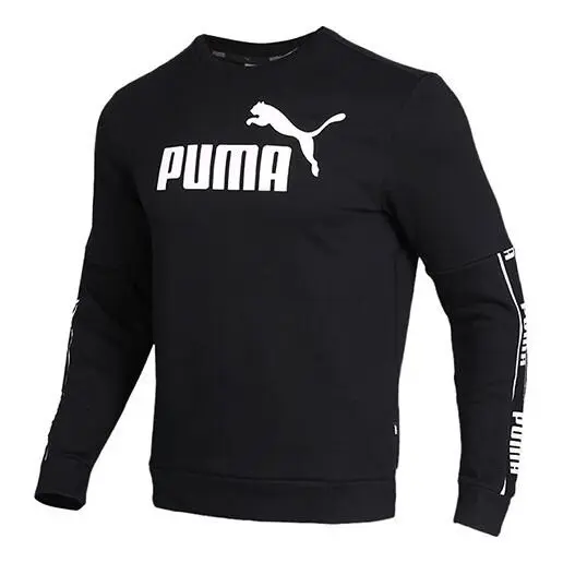 PUMA Fleece Pullover With Logo Detail - Black