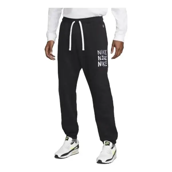 Nike Fleece Jogger Pants 'black - Black/white