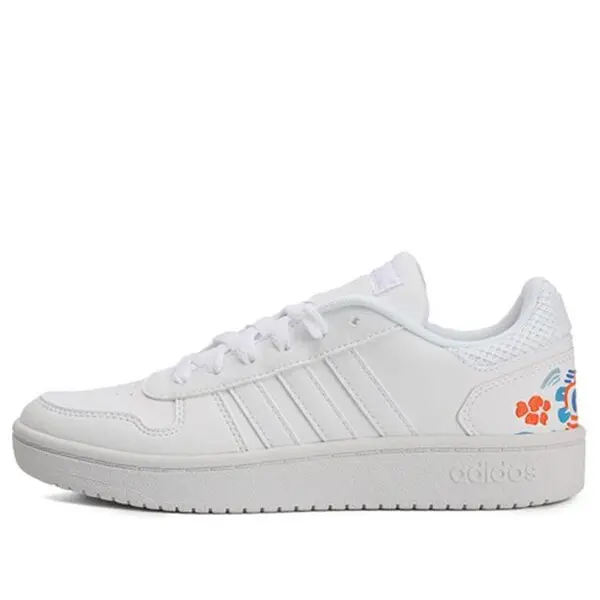 Adidas Hoops 2.0 Embroidered Sneakers - White