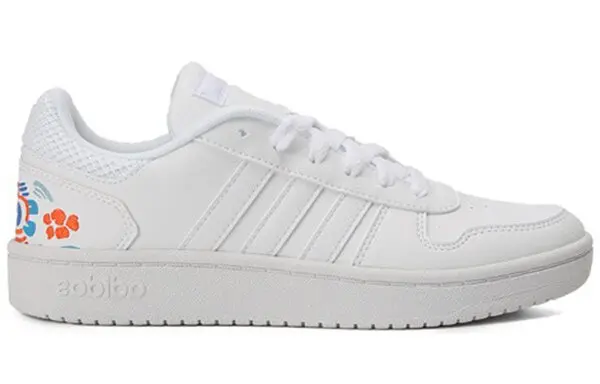 Adidas Hoops 2.0 Embroidered Sneakers - White