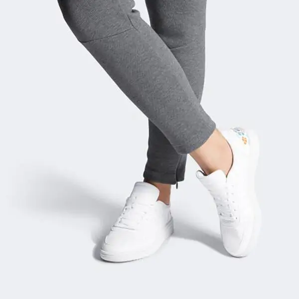 Adidas Hoops 2.0 Embroidered Sneakers - White