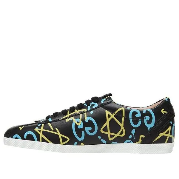Gucci Apollo Star Leather Gg Logo Sneaker - Black/multi-color
