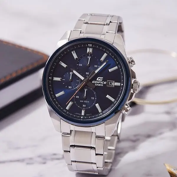 Casio Edifice Quartz Chronograph Watch With Sapphire Crystal - Blue