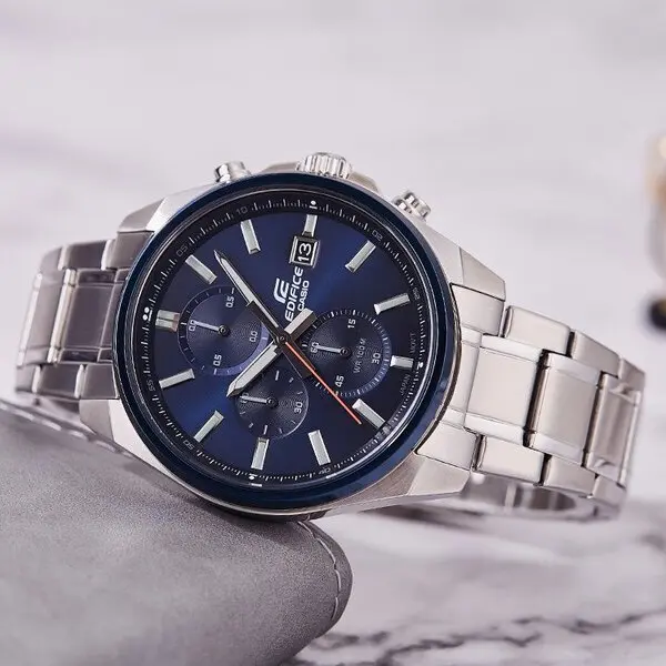 Casio Edifice Quartz Chronograph Watch With Sapphire Crystal - Blue