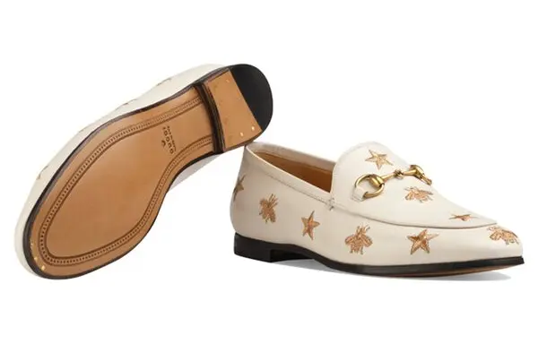 Gucci Jordaan Embroidered Leather Loafers - Default Color