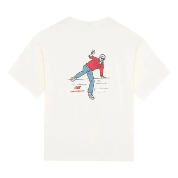 NEW BALANCE Cartoon Logo T-shirt Asia Sizing - Beige