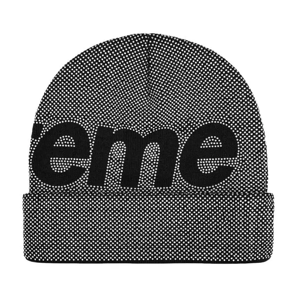 Supreme Studded Knockout Big Logo Beanie - Black