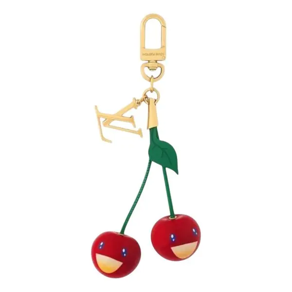 LOUIS VUITTON X Takashi Murakami Cherry Bag Charm In Gold-tone Metal - Multi-color