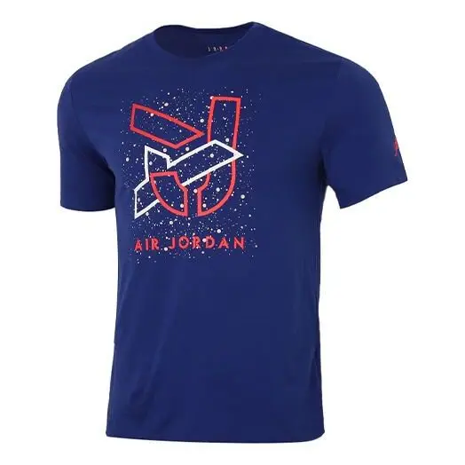 JORDAN Casual Sports Round Neck Short Sleeve - Blue