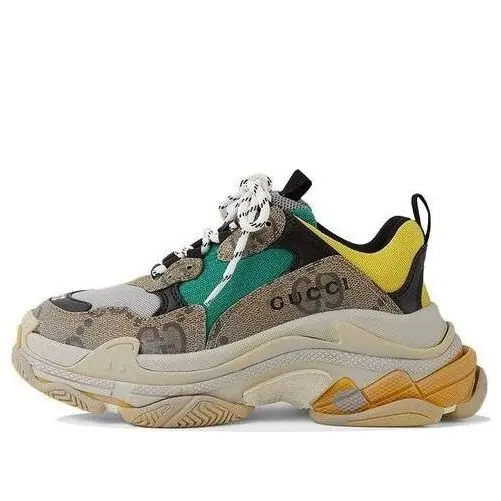 Balenciaga X Gucci The Hacker Project Triple S Sneakers - Beige/green/yellow