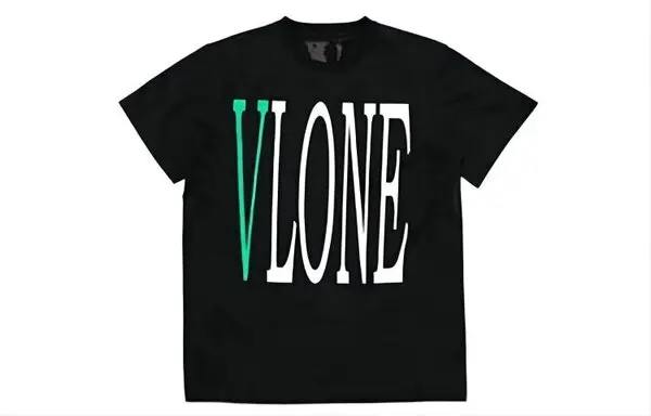 VLONE Large V Alphabet Short Sleeve Tee 'black Green - Black/green