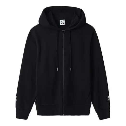Kenzo Alphabet Printing Hooded Zipper Hoodie - Black