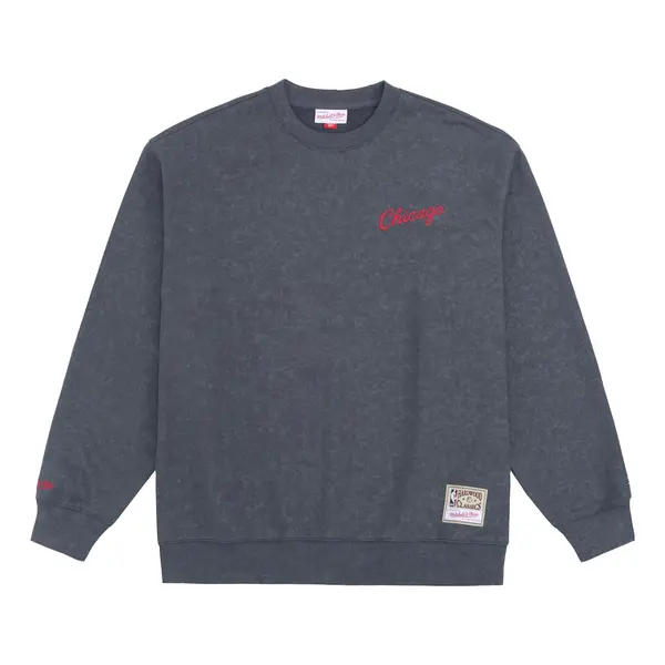 Mitchell & Ness X Nba Chicago Bulls Small Logo Sweatshirt 'grey - Grey/red