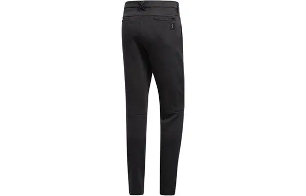 Adidas Solid Color Button Slim Fit Sports Pants Black