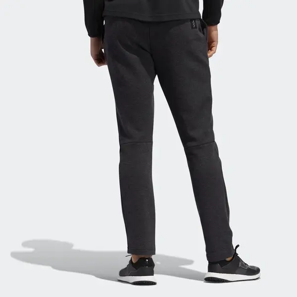 Adidas Solid Color Button Slim Fit Sports Pants Black