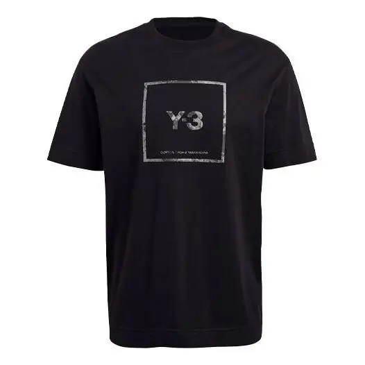 Adidas Y-3 Ss21 Short Sleeve T-shirt With Reflective Square Logo - Black