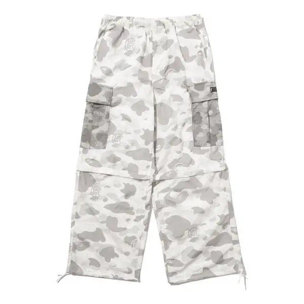 A BATHING APE X Clot Camo Detachable Cargo Pants - White