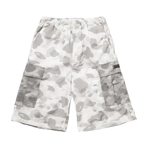 A BATHING APE X Clot Camo Detachable Cargo Pants - White