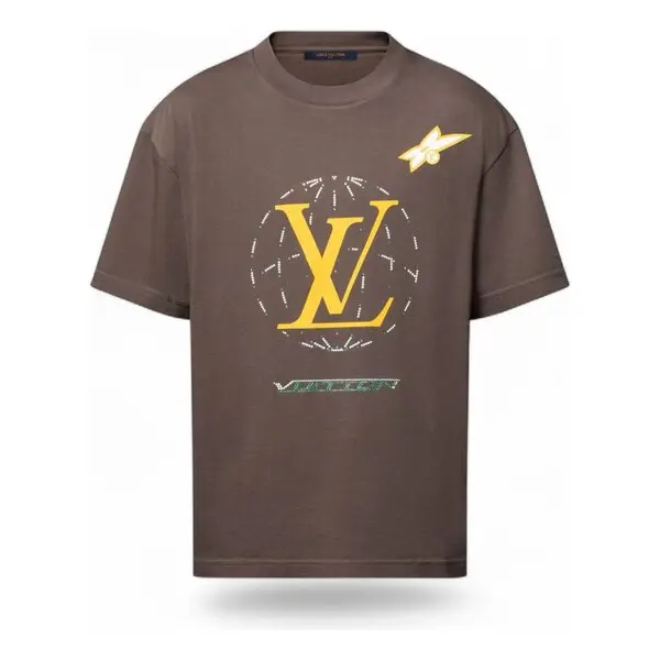 LOUIS VUITTON Washed Embellished Cotton T-shirt - Brown
