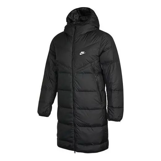 Nike Logo Hooded Down Jacket - Black