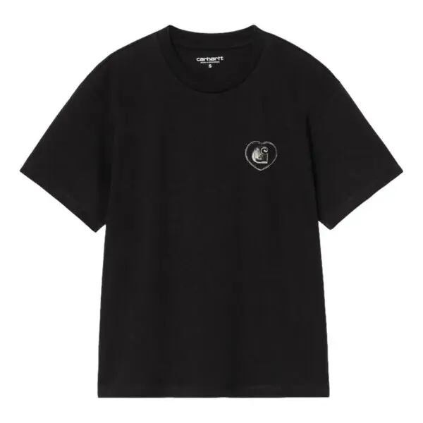 Carhartt Work In Progress Short Sleeve T-shirt With Heart Detail - Black
