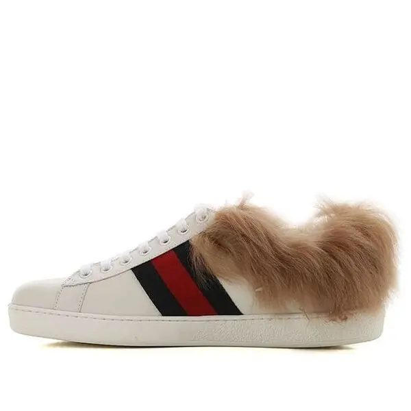 Gucci Ace Wool Embroidered Bee Sneakers - White/black/red
