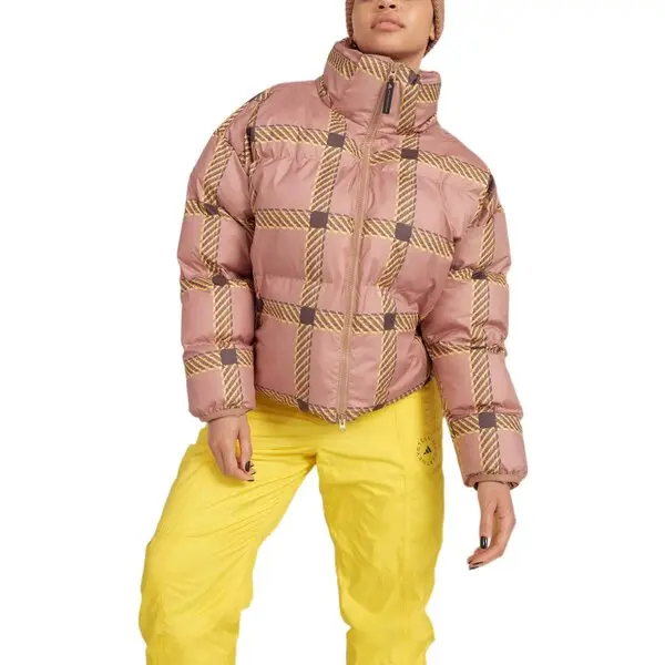 Adidas Puffer Jacket With Checked Print