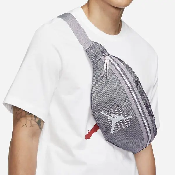 JORDAN Polyester Crossbody Printing Logo Zipper Belt Bag