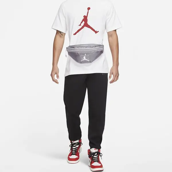 JORDAN Polyester Crossbody Printing Logo Zipper Belt Bag