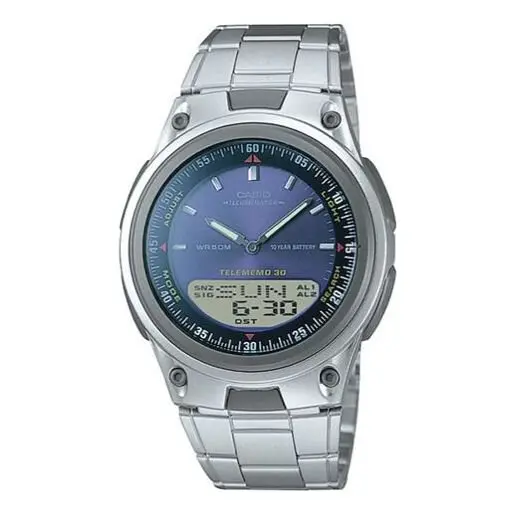 Casio Analog-digital Watch With Stainless Steel Strap - Blue