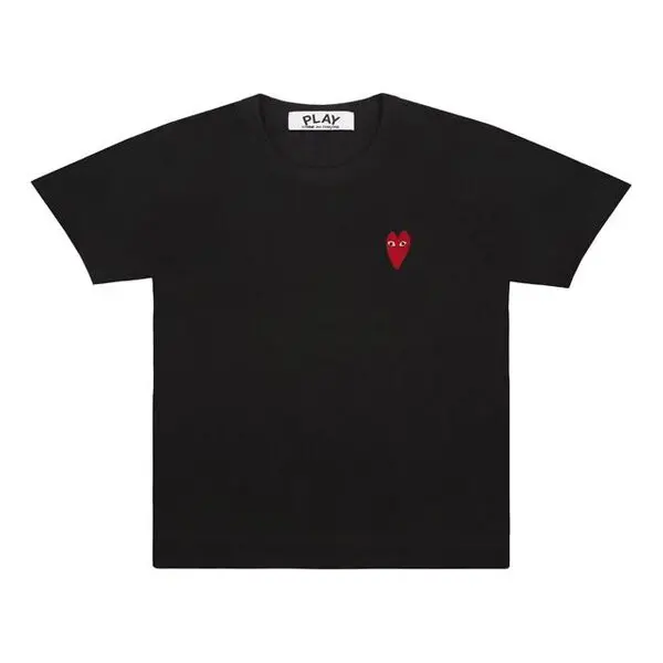 Play Comme Des Garcon Long Heart Logo T-shirt - Black