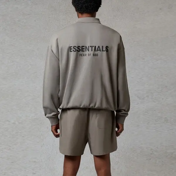 Fear Of God Fw20 Long Sleeve Polo Shirt 'cement