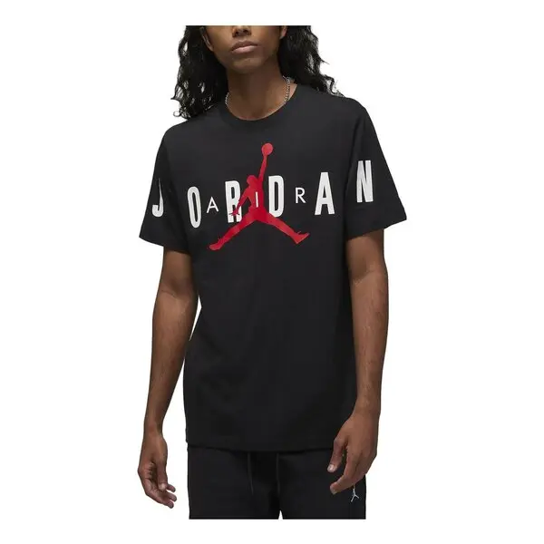 JORDAN Air Stretch T-shirt 'black White - Black/white/black