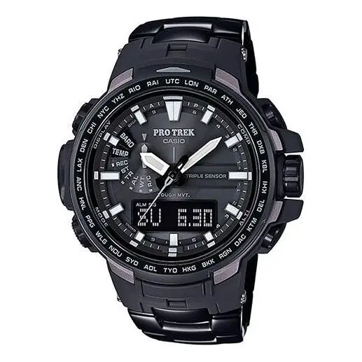 Casio Pro Trek Triple Sensor Solar Powered Watch - Black