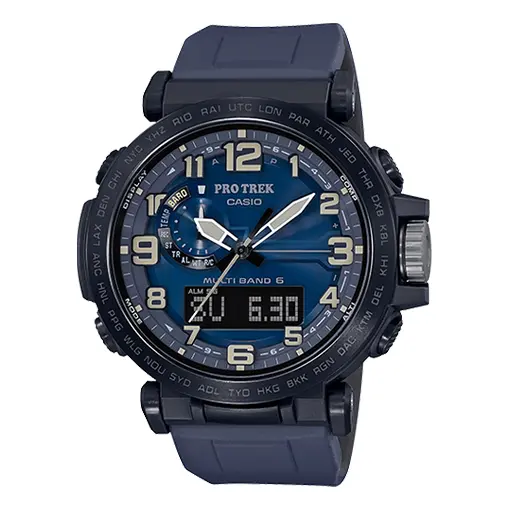 Casio Pro Trek Strap Stainless Steel Quartz Watch Black - Blue