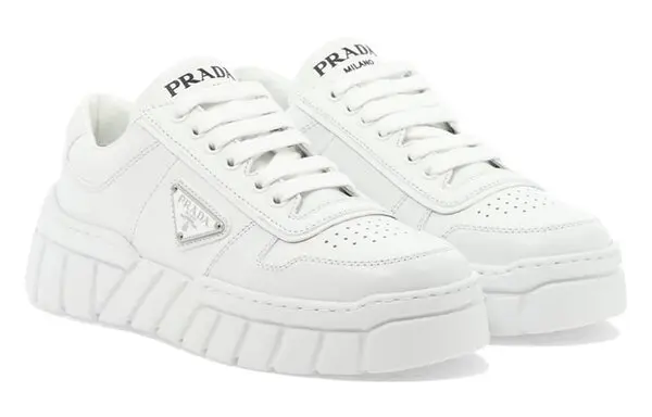 Prada Soft Padded Nappa Leather Lace-up Sneakers