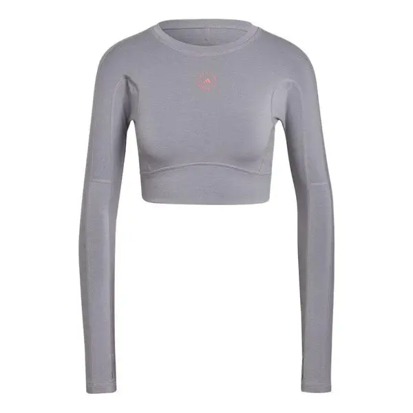 Adidas By Stella Mccartney Truestrength Cropped Long Sleeve - Grey