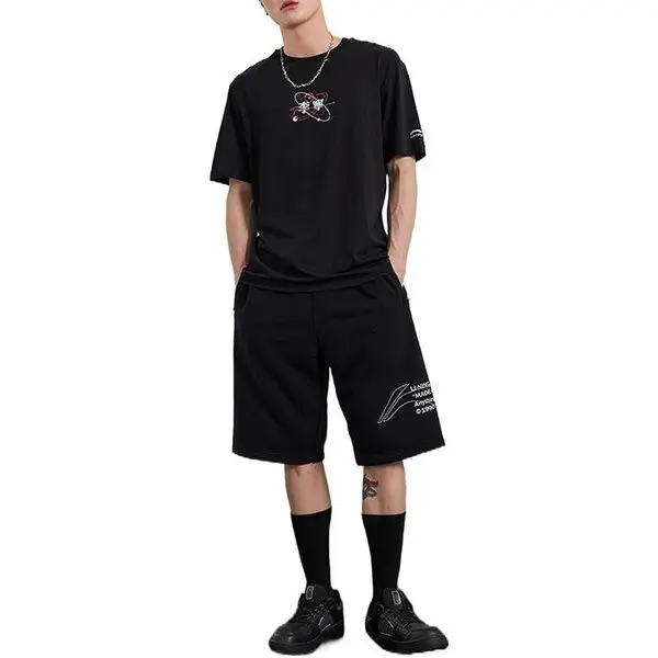 LI-NING Graphic Loose Fit Short Sleeve T-shirt - Black