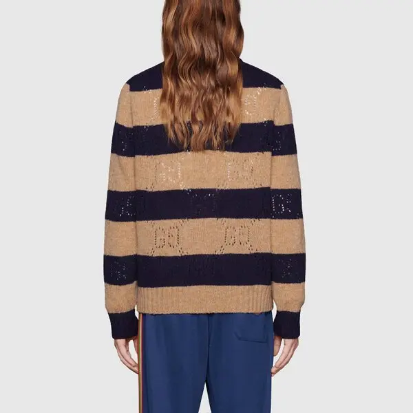 Gucci Gg Knit Striped Wool Sweater