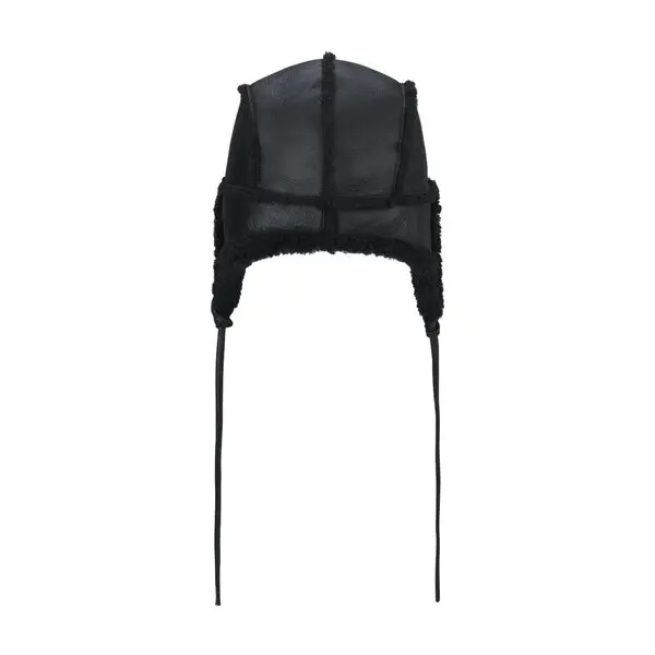 Supreme Shearling Lined Earflap Cap - Black