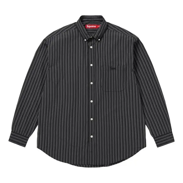 Supreme Fw25 Pinstripe Shirt - Black