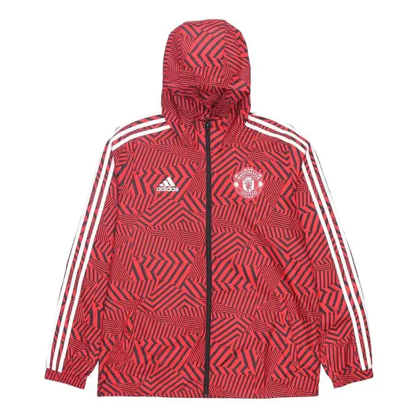 Adidas Manchester United Hooded Windbreaker - Sky Red