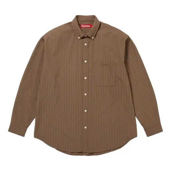 Supreme Fw25 Pinstripe Shirt - Brown