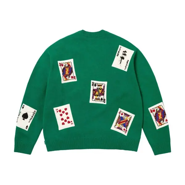 Supreme Fw25 Beaded Cards Sweater - Green