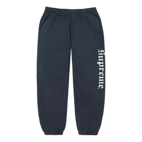 Supreme Fw25 Washed Old English Sweatpant - Navy