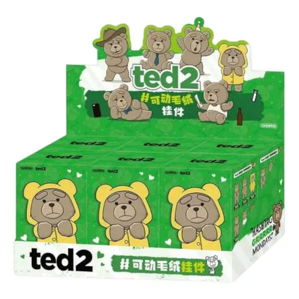 POP MART Ted2 Teddy Bear Action Plush Pendant Sealed Case - Multi-color