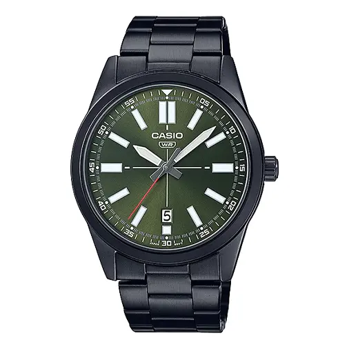 Casio Dress Pointer Display Stainless Steel Watch - Green