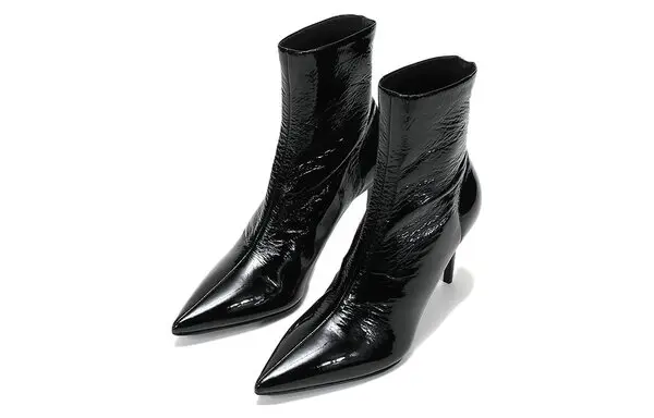 Prada Patent Leather Effect Ankle Boots